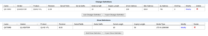 Configuring Device Definitions | QUADStor Systems